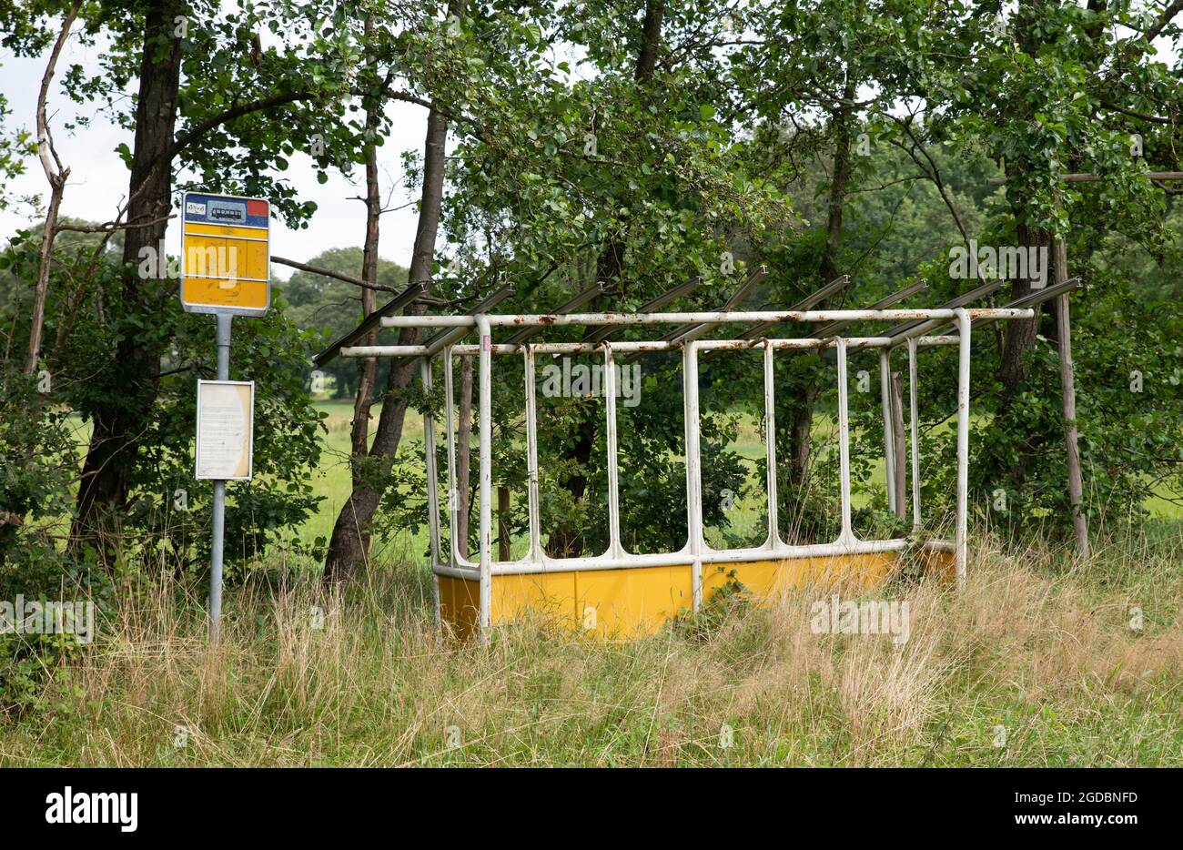 old abandoned busstop Stock Photo - Alamy