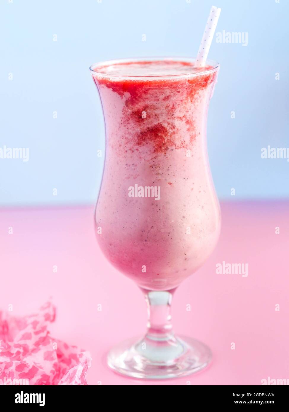 pink raspberries smoothie Stock Photo - Alamy