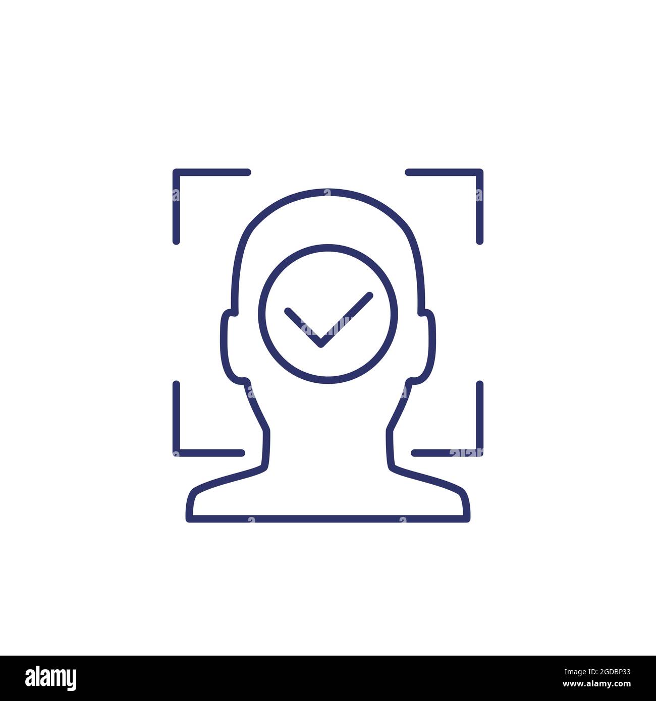 facial recognition icon, a biometric face scanning Stock Vector Image ...