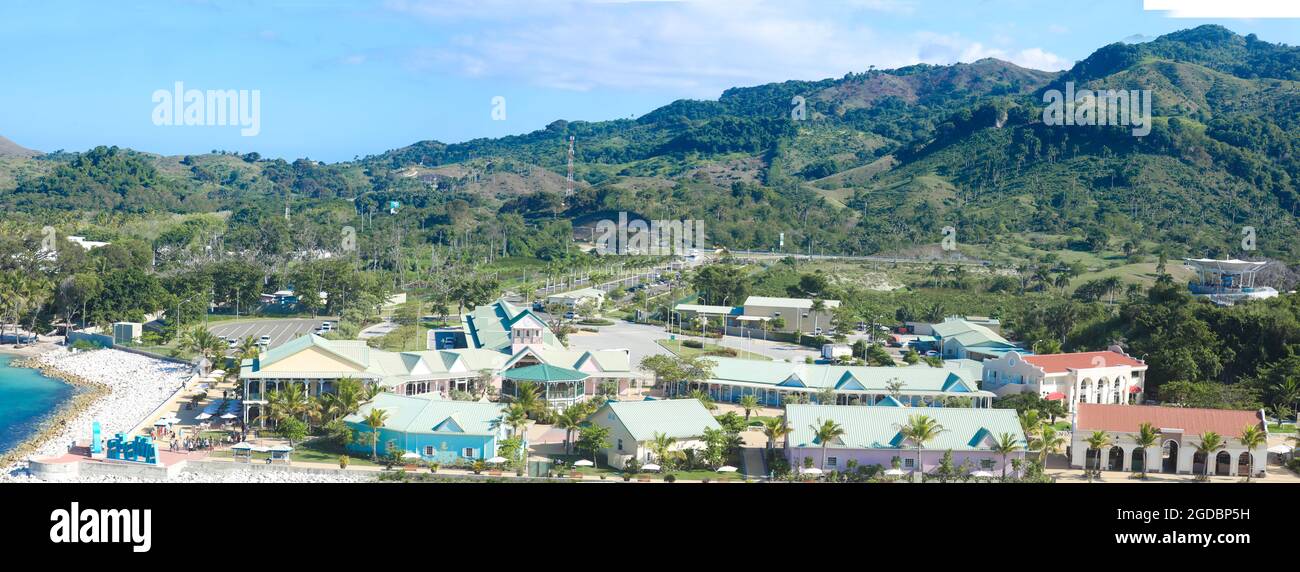Dominican Republic, Maimon, View to harbour, Amber Cove Cruise Terminal ...