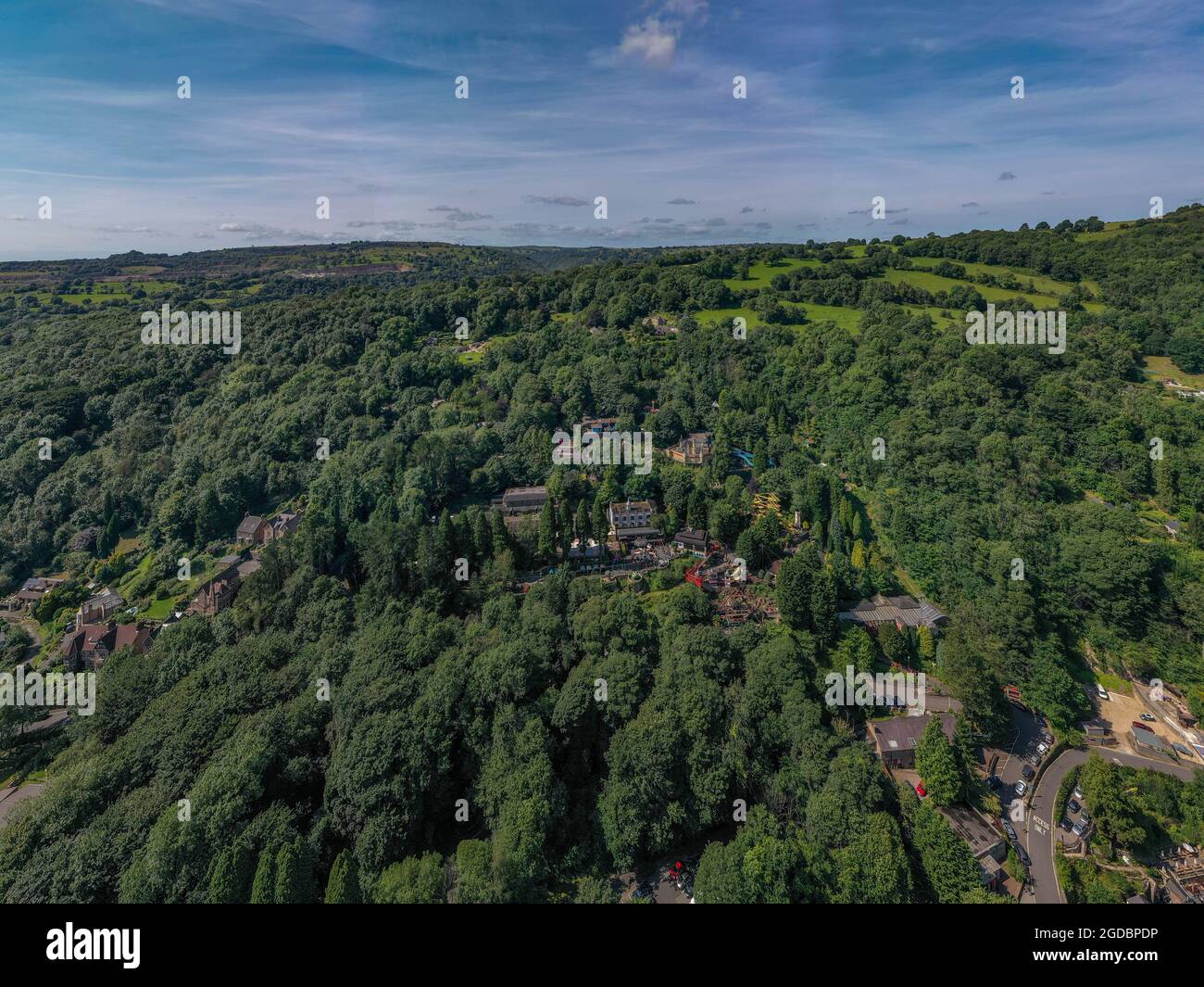 Alton towers theme park drone aerial hi-res stock photography and ...