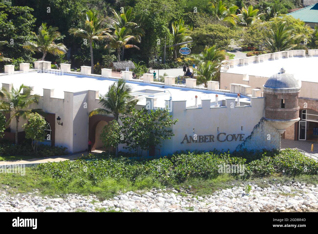 Dominican Republic, Maimon, View to harbour, Amber Cove Cruise Terminal ...