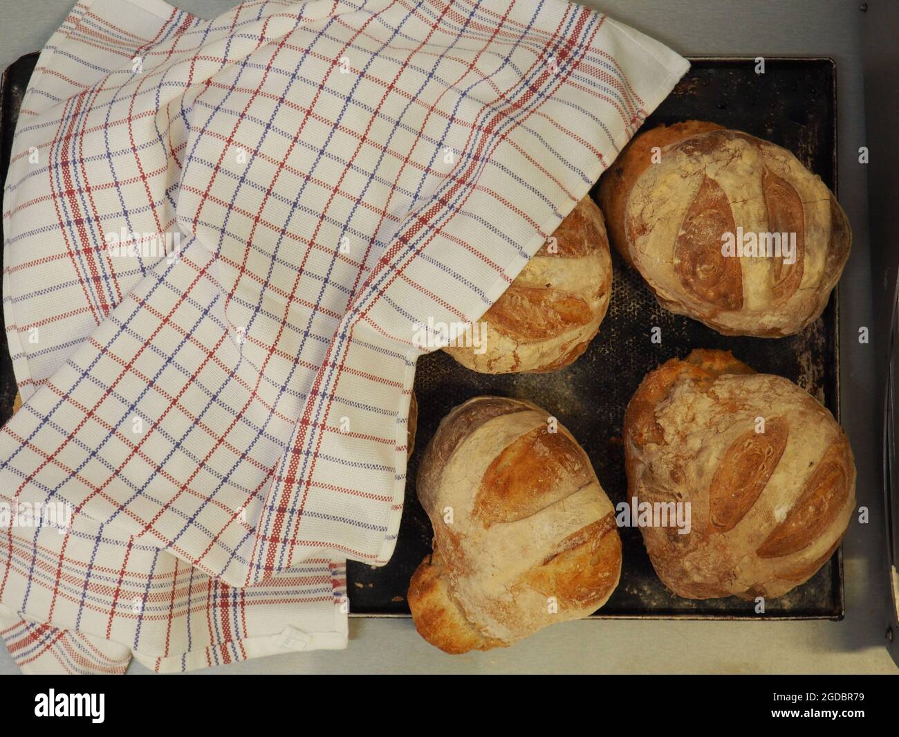 Homemade bread and Baker making bread Stock Photo - Alamy