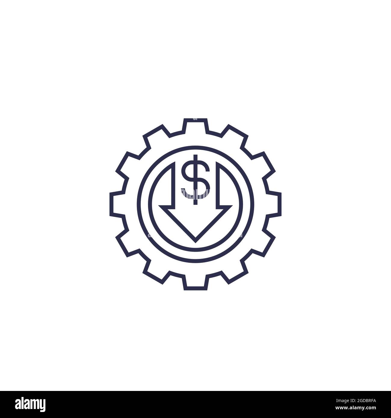 reduce, decrease cost line icon Stock Vector Image & Art - Alamy