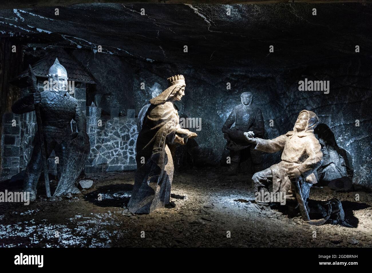 Krakow, Poland - August 29, 2018: Salt statues of medieval warriors in ...