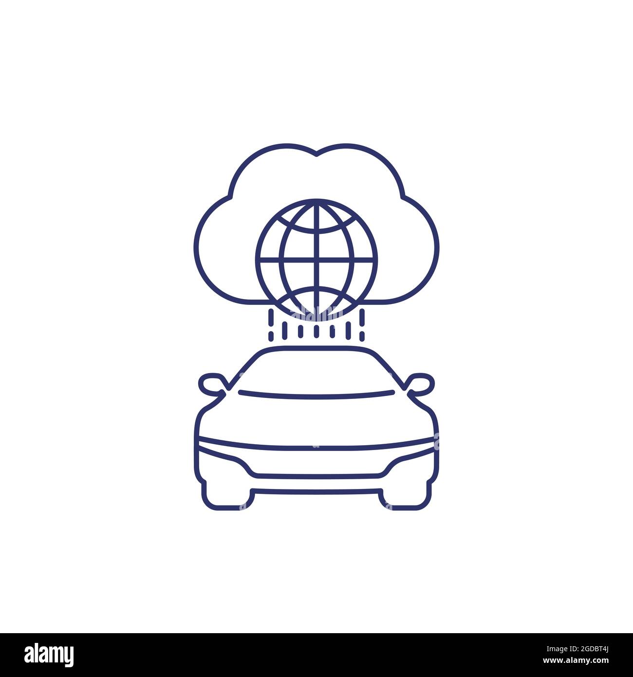 autonomous car, connected to cloud line icon Stock Vector Image & Art ...