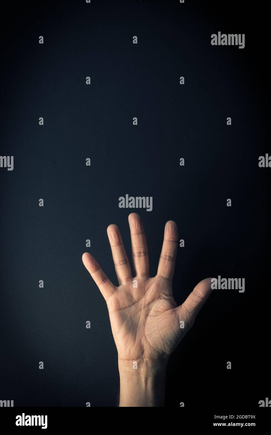 Number five finger hand symbol hi-res stock photography and images - Alamy