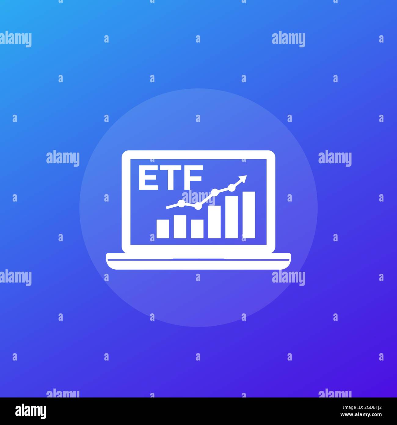 ETF icon with graph, exchange traded fund vector Stock Vector Image ...