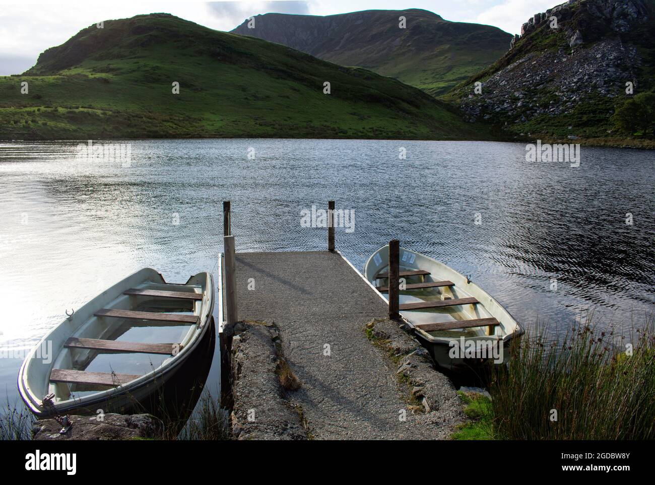 Wales, Snowdonia National Park. A late summer afternoon. A small ...