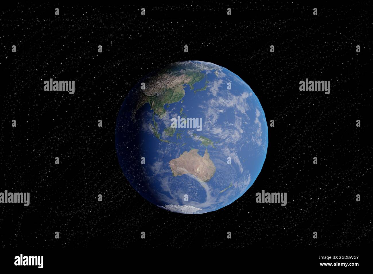 World floating in outer space among stars and stellar dust capturing ...