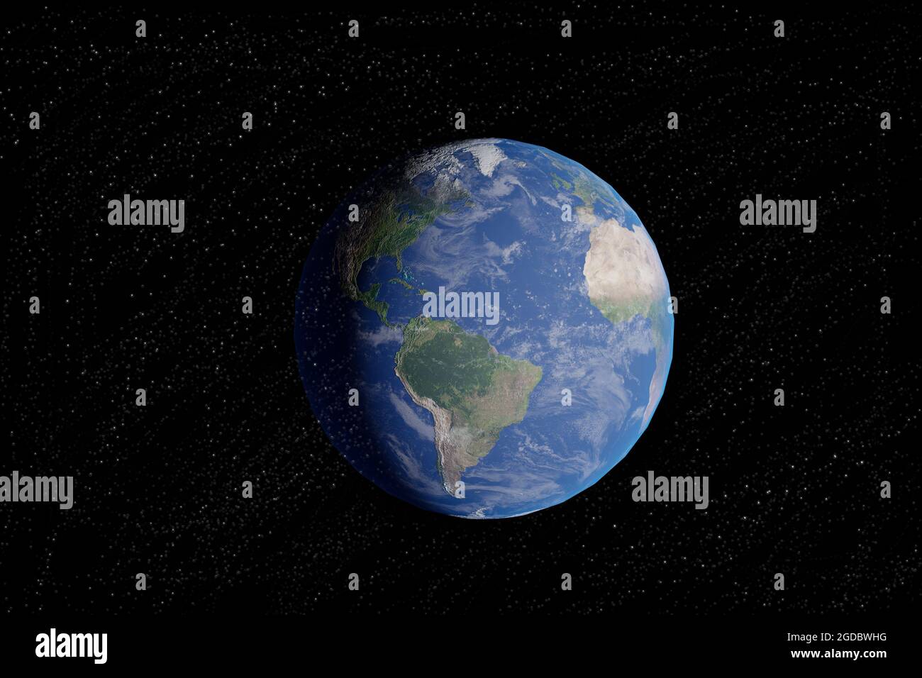 Living earth planet world american continent floating in the immensity ...