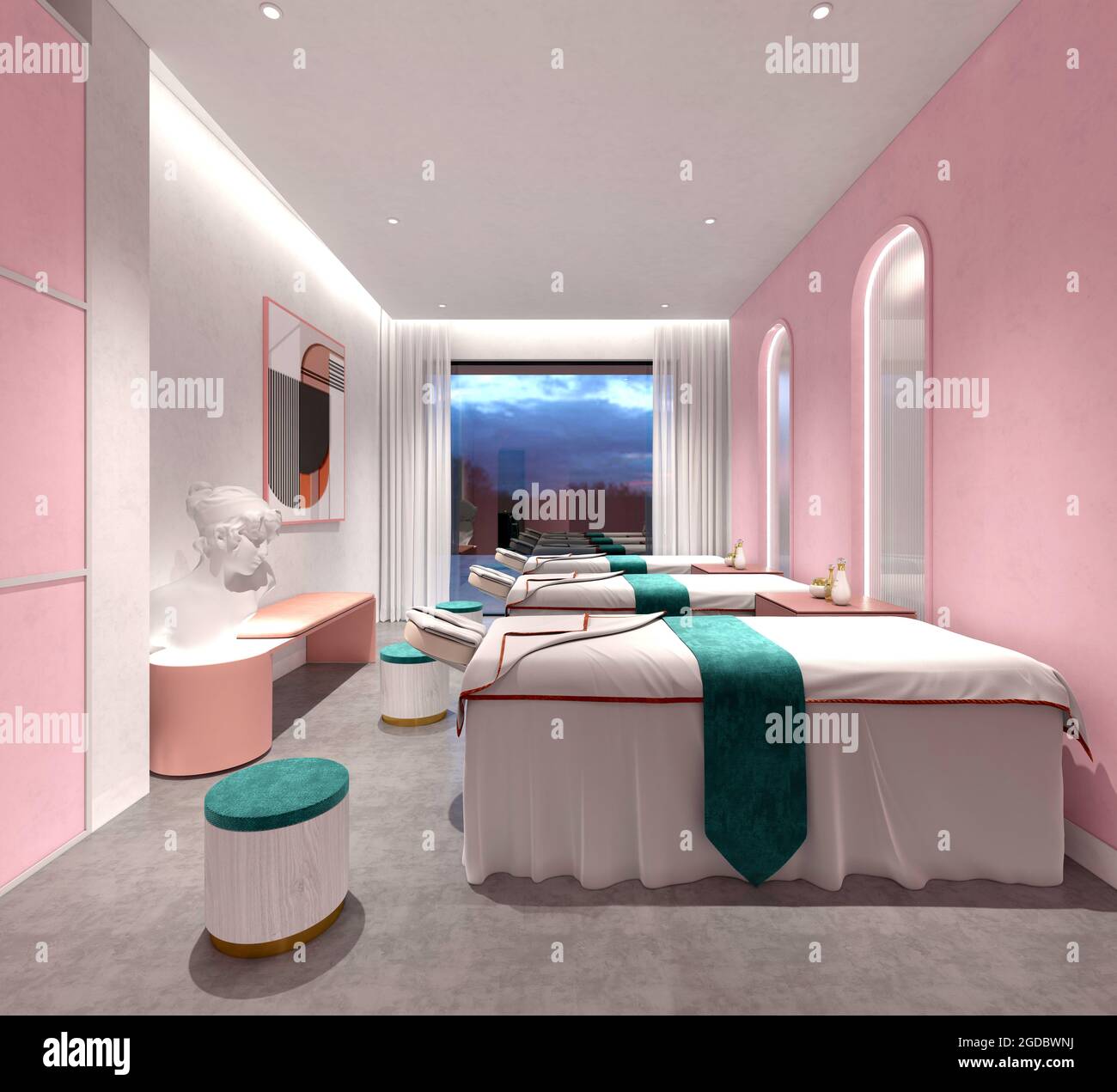 3d render of beauty spa massage center Stock Photo - Alamy