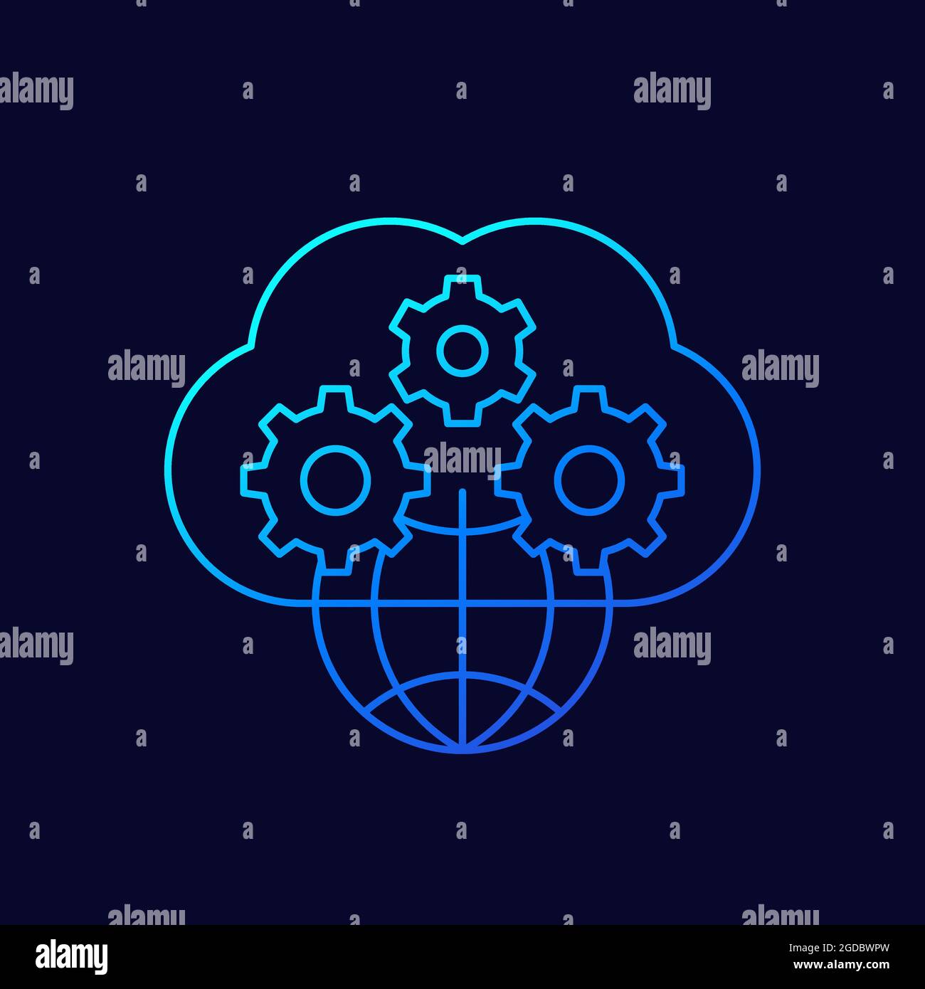 cloud and network linear icon Stock Vector Image & Art - Alamy