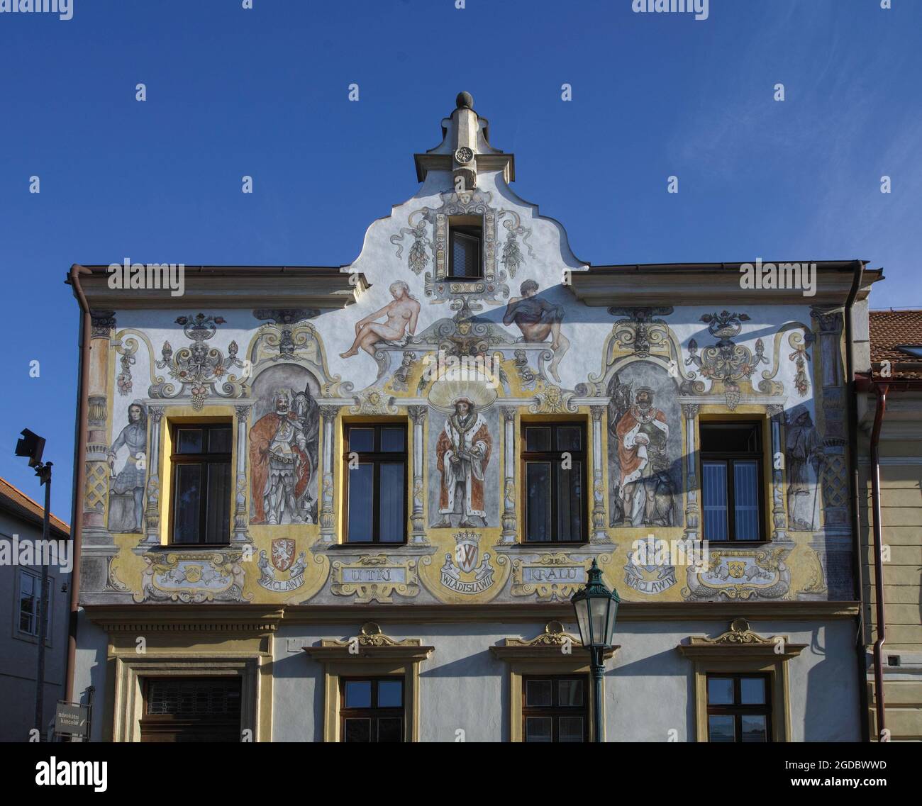 House With A Richly Decorated Facade-Kutna Hora,Czech Republic Stock ...