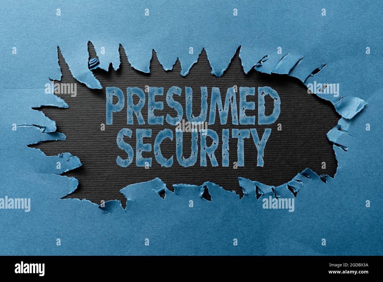 Conceptual display Presumed Security. Concept meaning system safe from ...