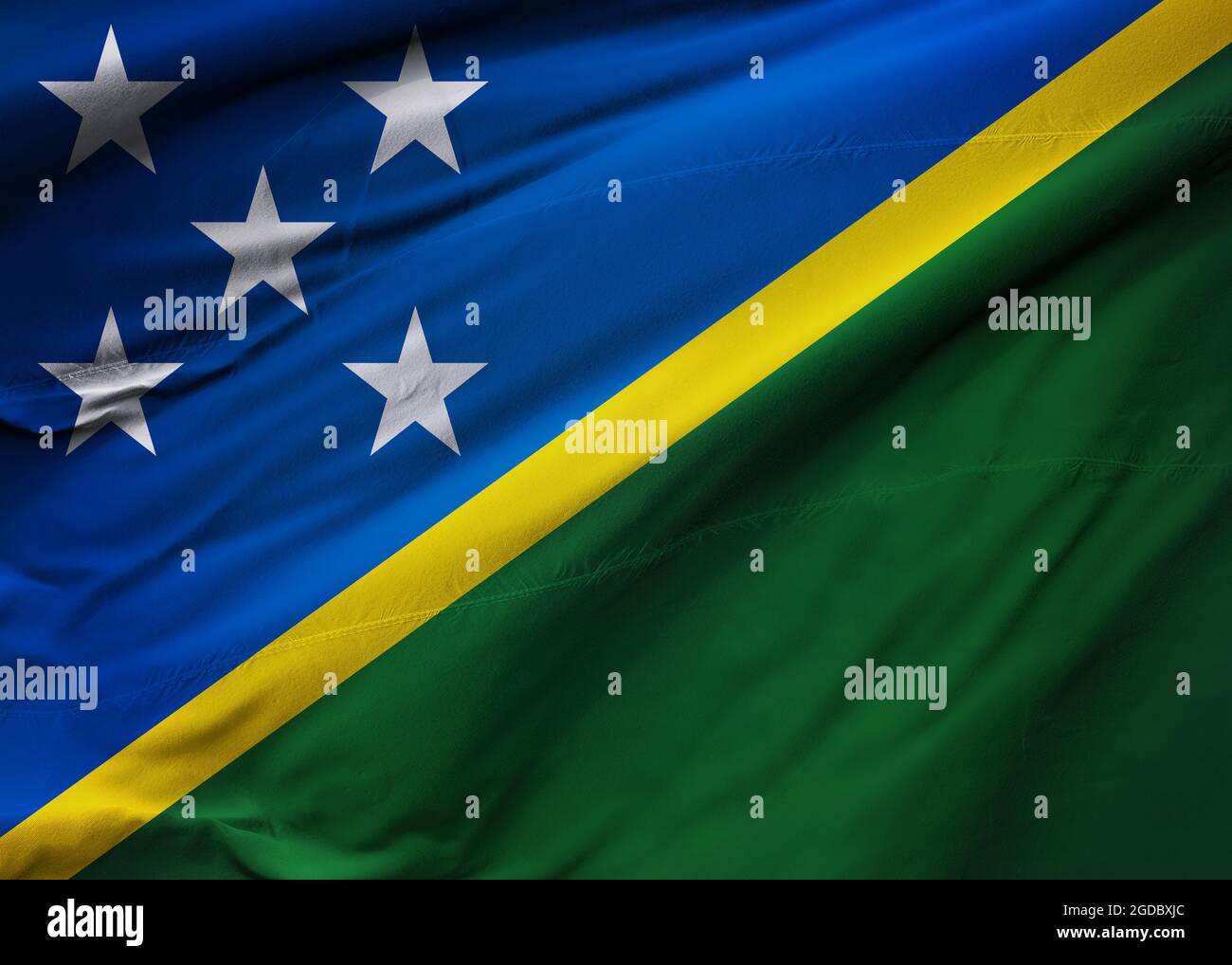 Solomon Islands flag blowing in the wind. Background texture. Honiara ...