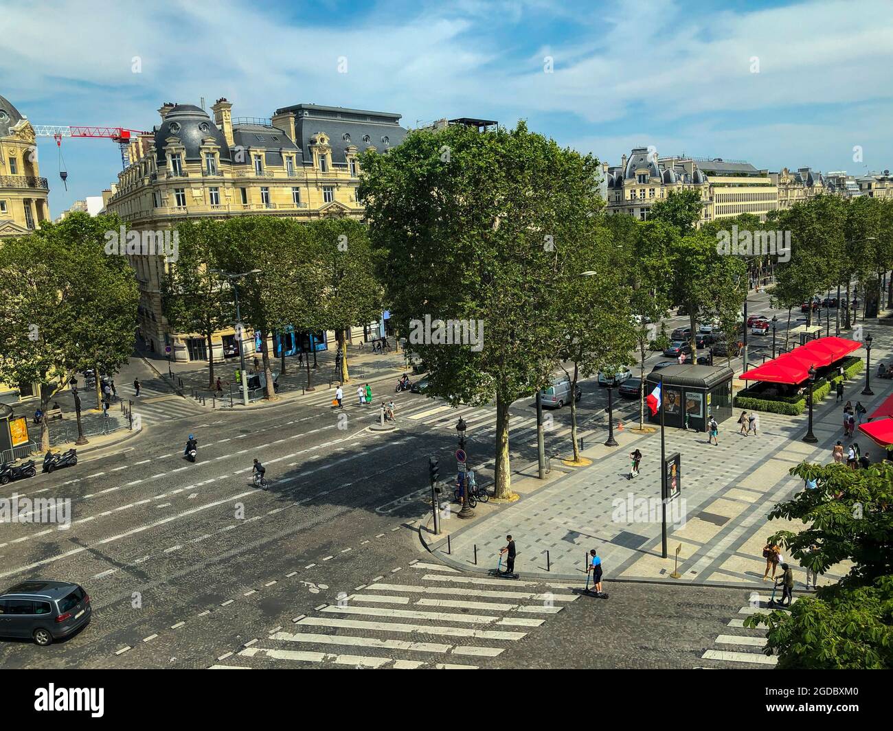 Paris, France, Aerial Views, Street Scenes, Ave. Champs-ELysees, High ...