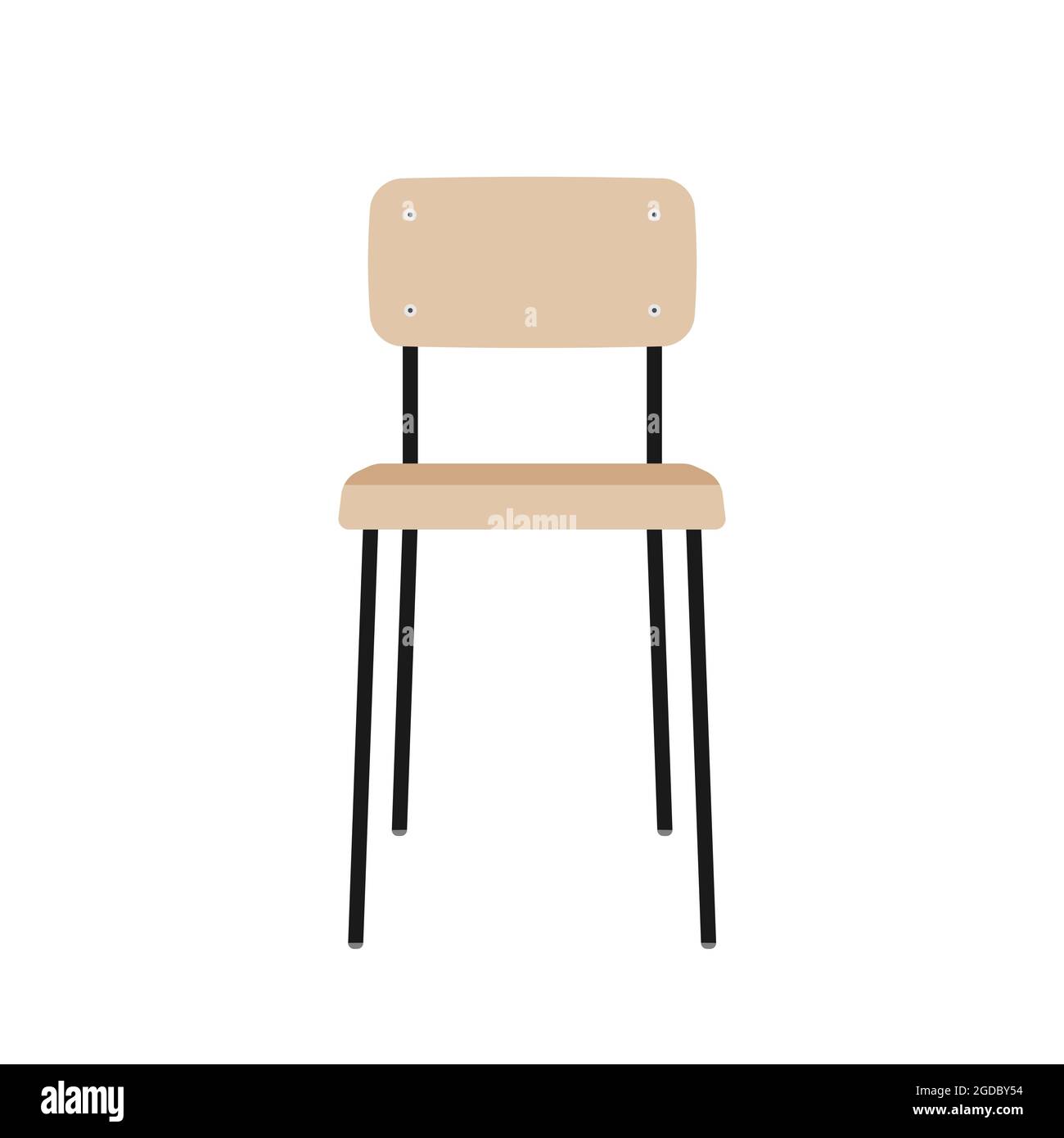 Wooden classic school chair isolated. Back to school. Vector ...