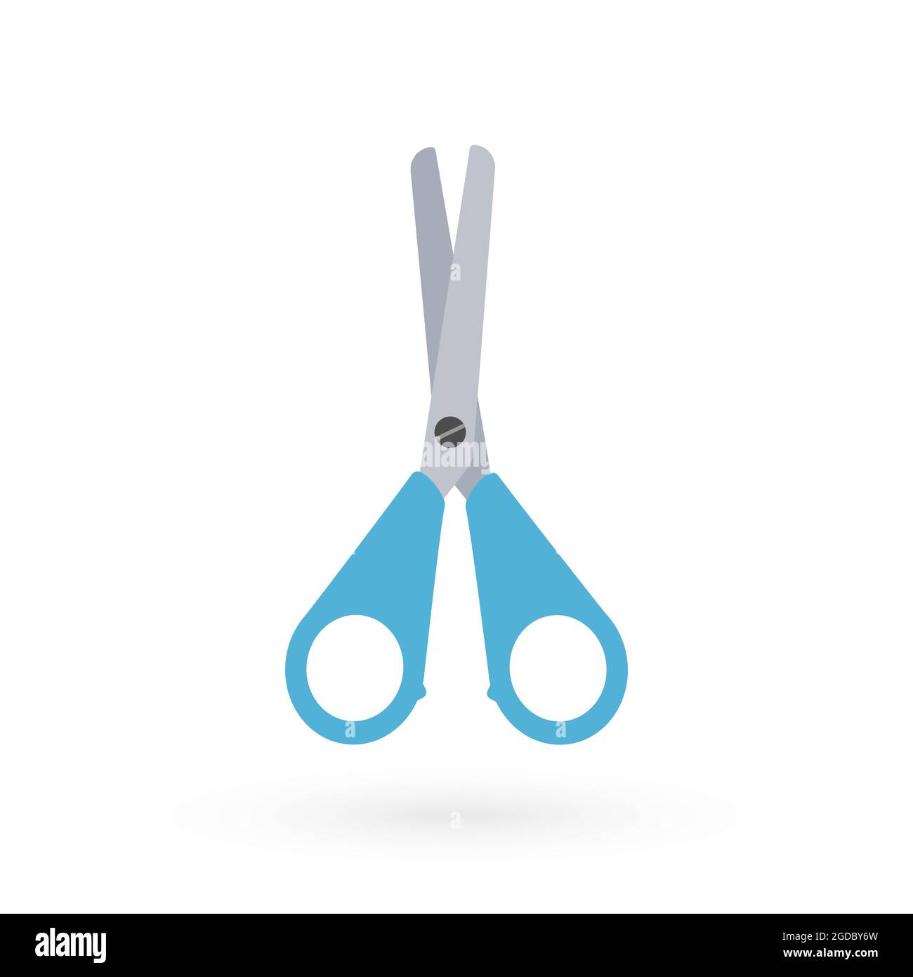 School blue open scissors. Art and craft tool. Back to school. Vector ...