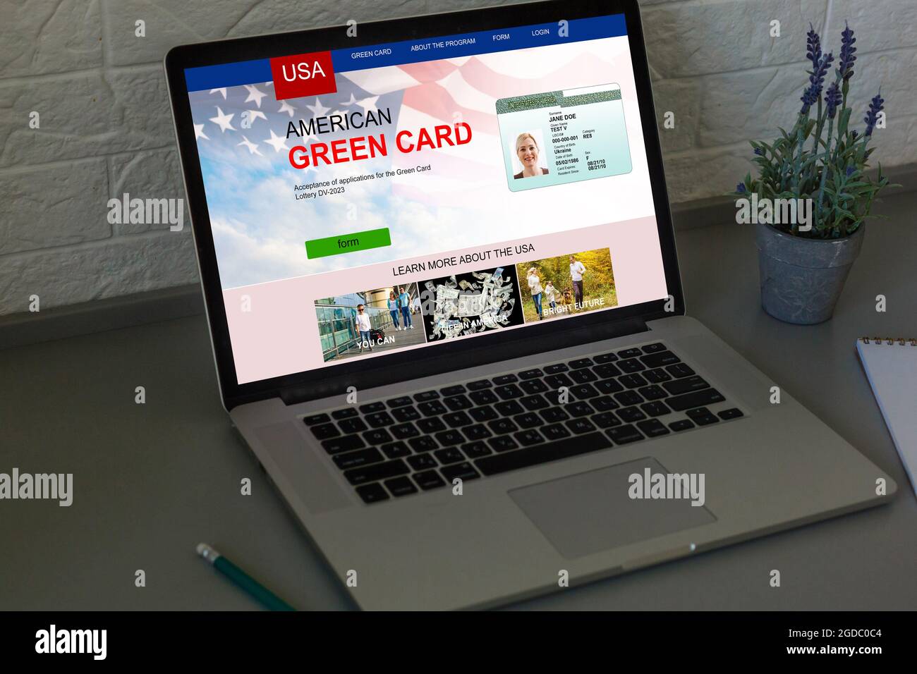 Resident Card Identification Data Information Immigration Concept Stock ...