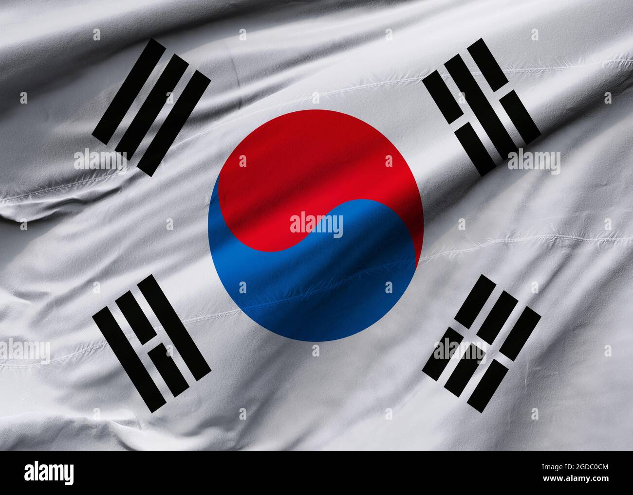 Republic of Korea flag blowing in the wind. Background texture. Seoul. 3d Illustration. 3d ...