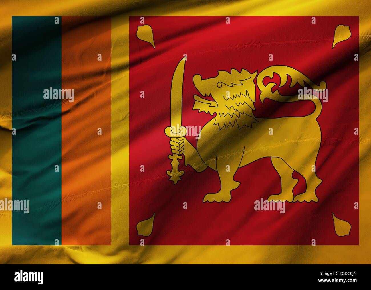 Democratic Socialist Republic of Sri Lanka flag blowing in the wind ...