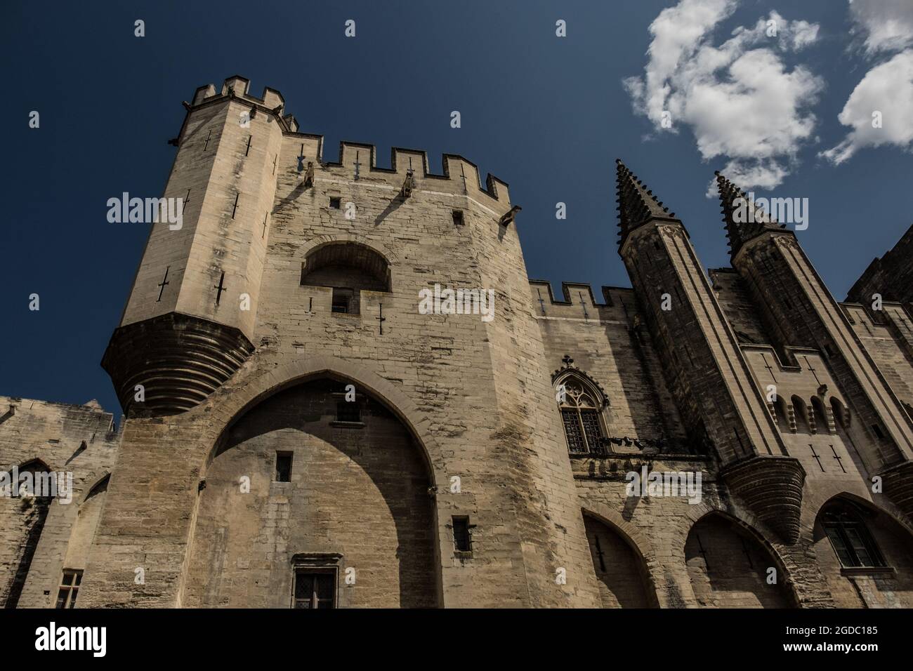 Landscape view of the old medieval town of Avignon, France Stock Photo ...