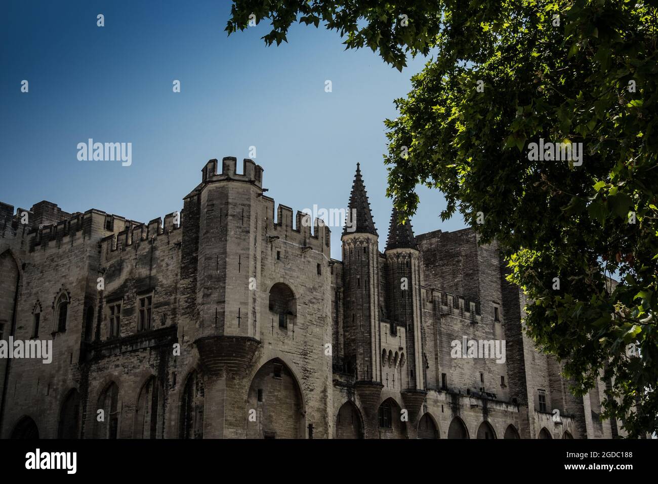 Landscape view of the old medieval town of Avignon, France Stock Photo ...