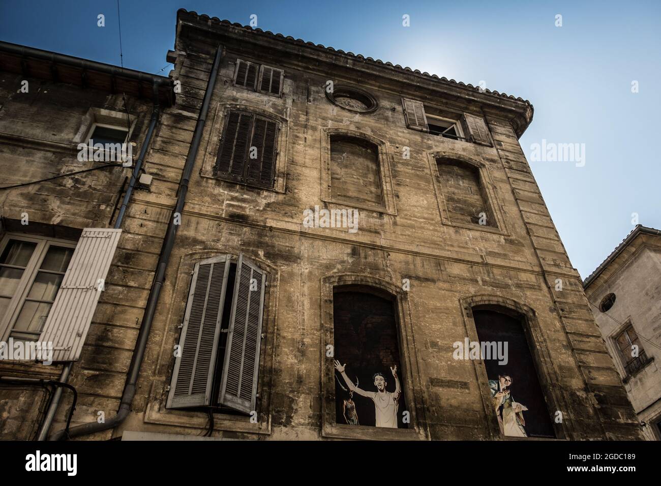 Landscape view of the old medieval town of Avignon, France Stock Photo ...