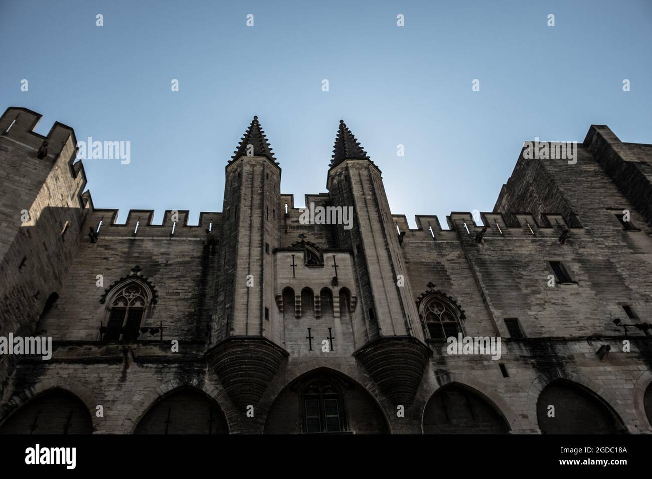 Landscape view of the old medieval town of Avignon, France Stock Photo ...