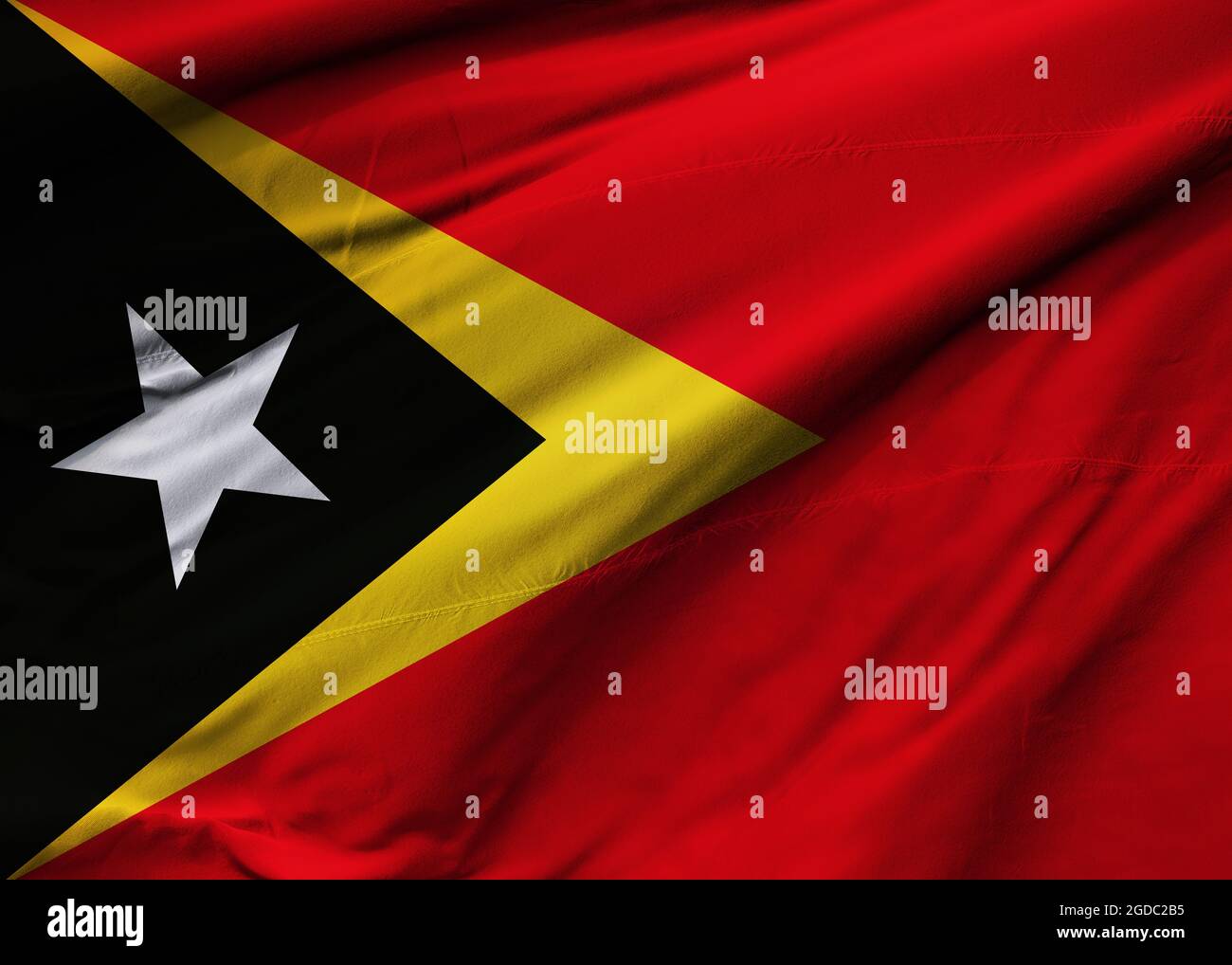 Democratic Republic of Timor-Leste flag blowing in the wind. Background ...