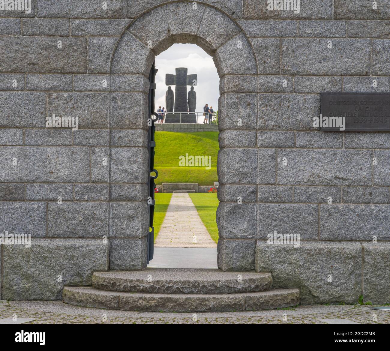 La Cambe , France - 08 03 2021: Normandy German military cemetery and ...