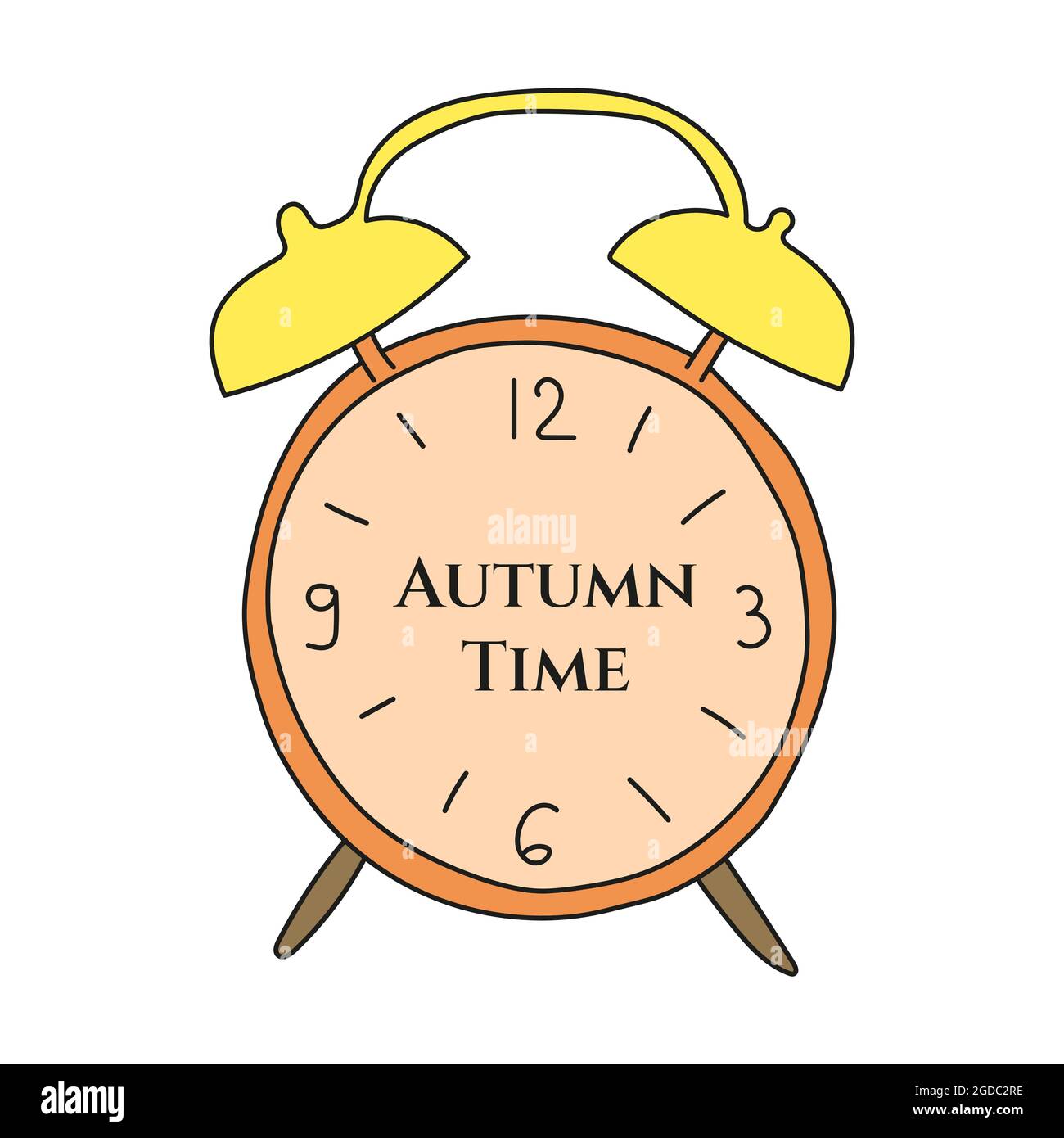 Colored clock with the inscription Autumn time. Vector illustration ...