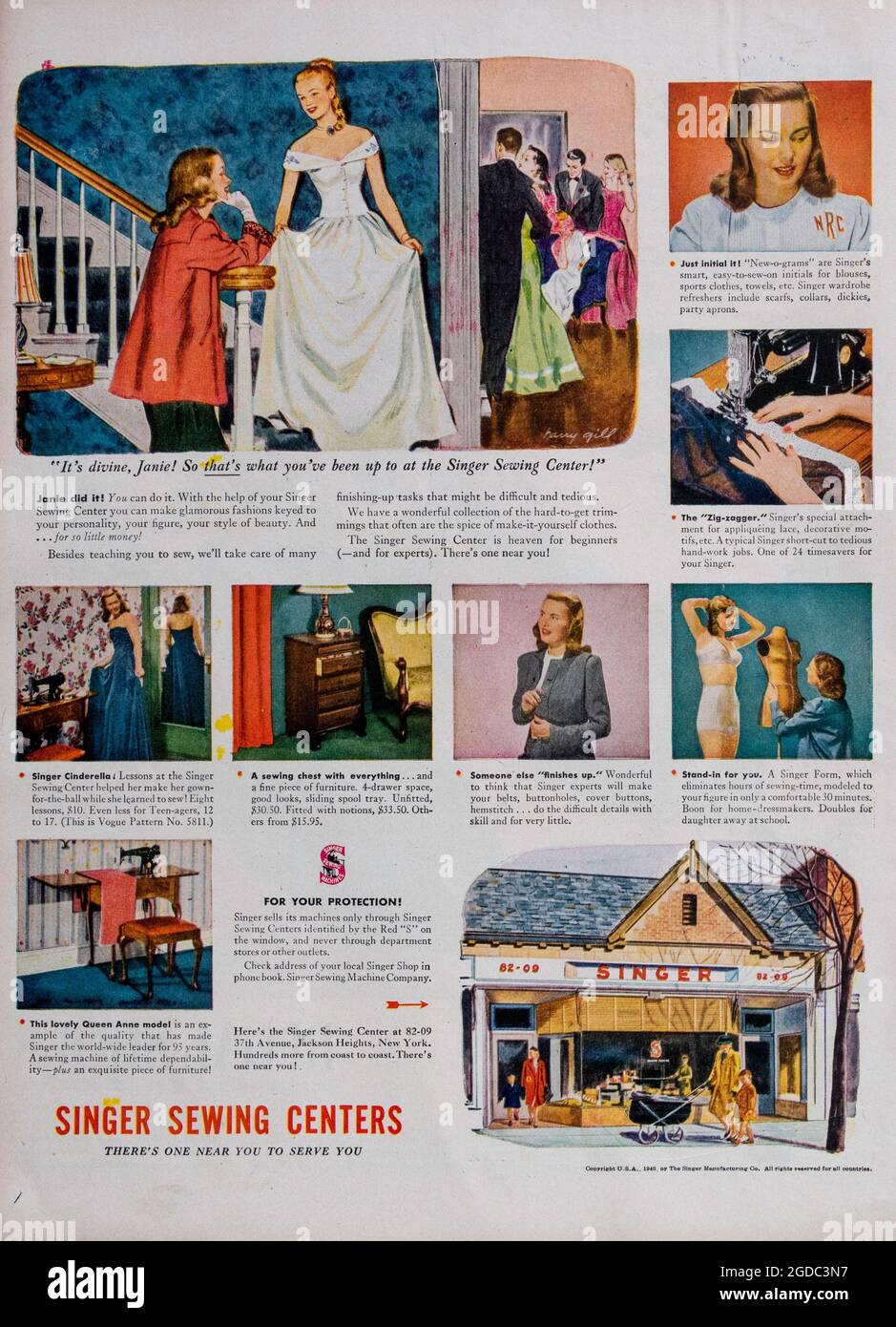 Singer sewing advert hi-res stock photography and images - Alamy