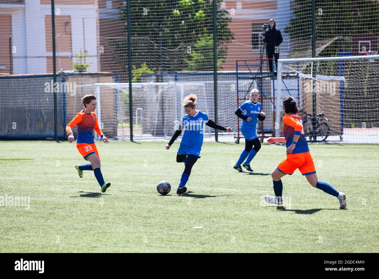 Girls soccer kick hi-res stock photography and images - Alamy