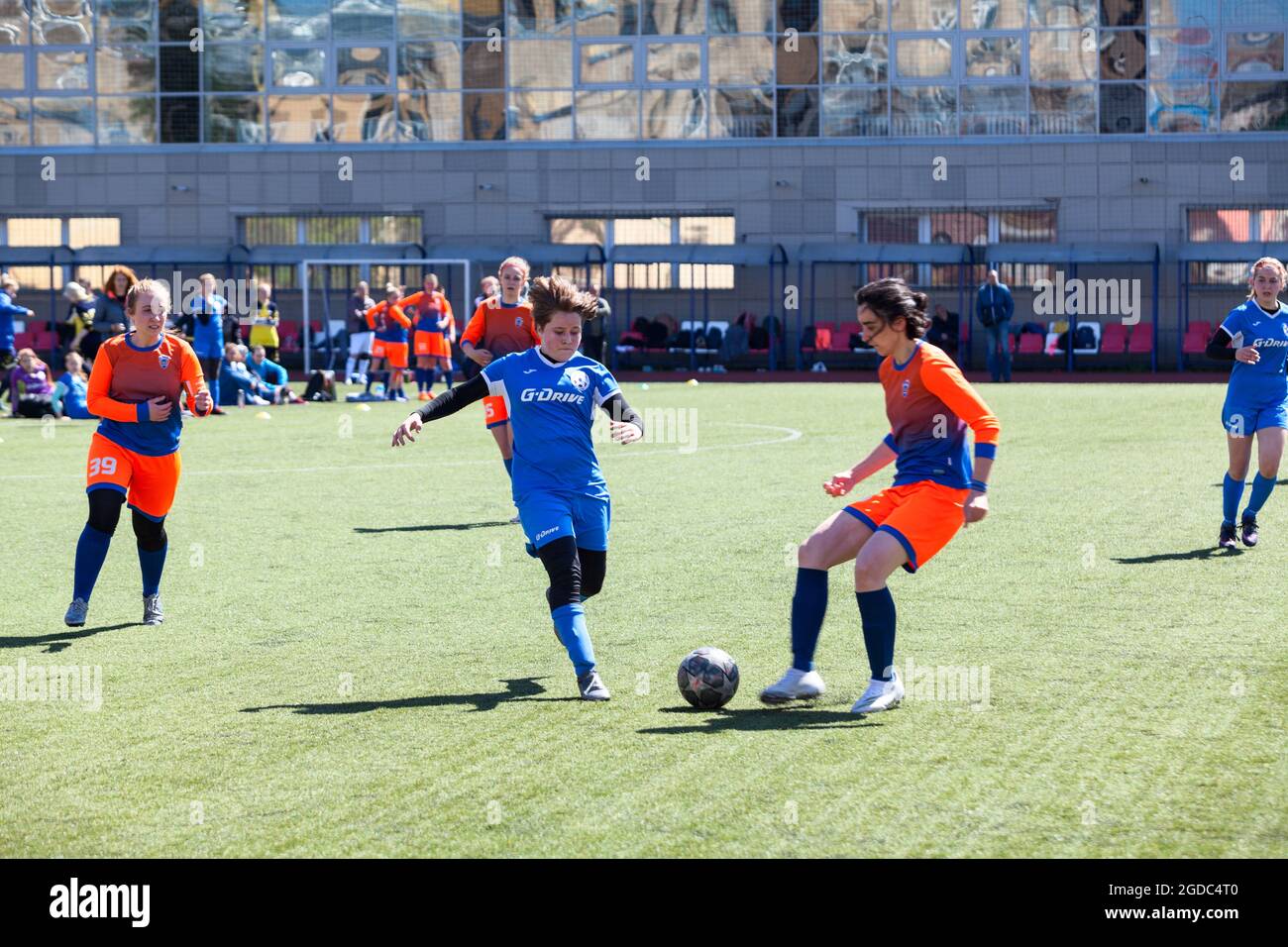 Girls soccer kick hi-res stock photography and images - Alamy