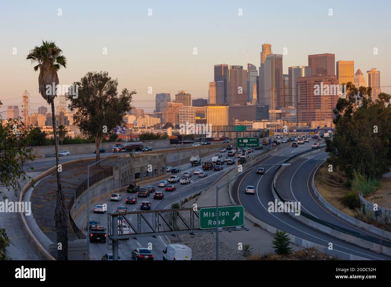 Morning commute into Los Angeles Stock Photo - Alamy