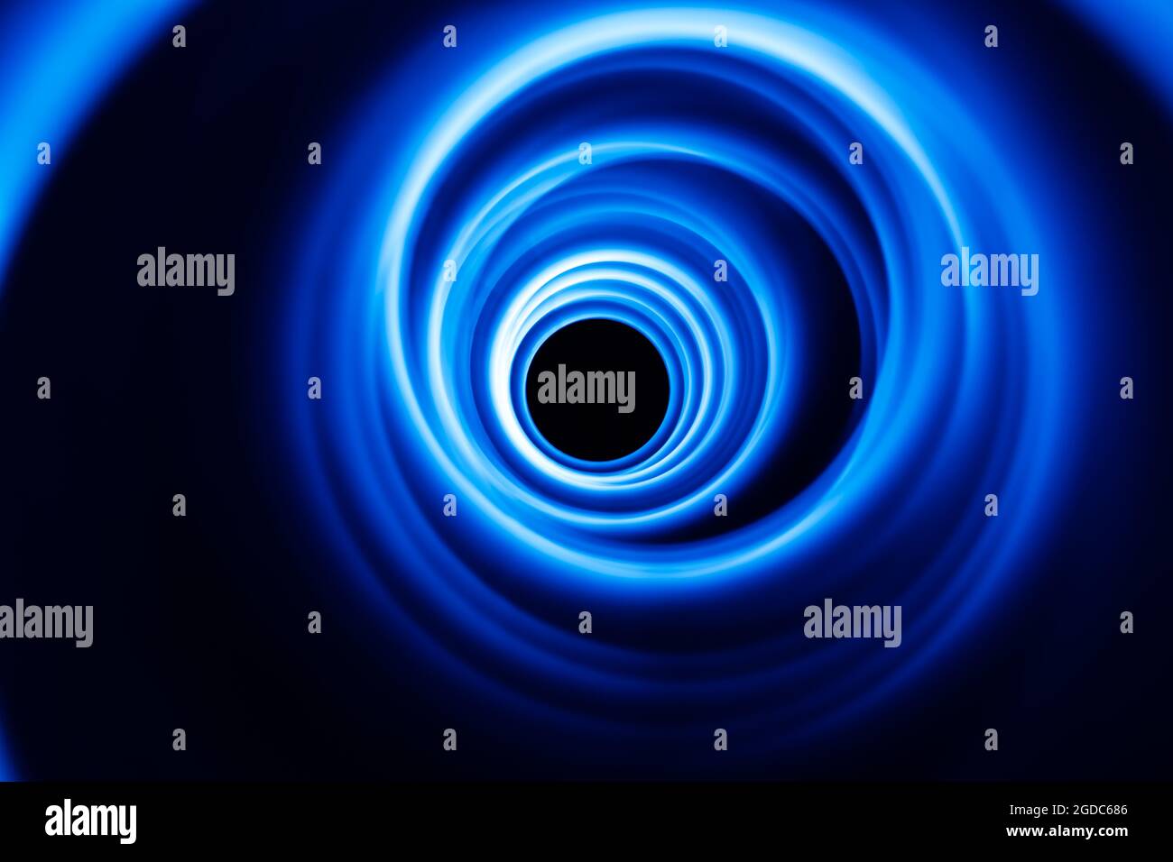 Sound waves in the visible blue color in the dark Stock Photo - Alamy