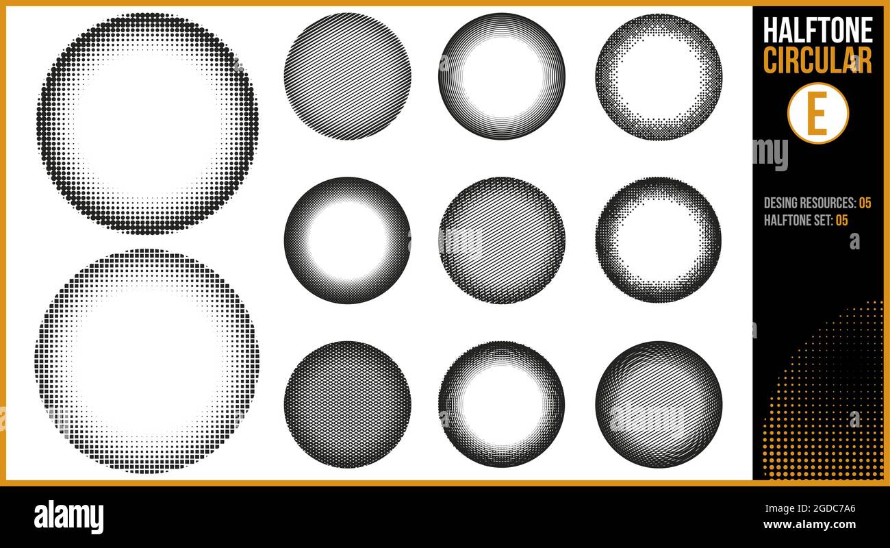 Set of halftones in a circular shape Stock Vector Image & Art - Alamy
