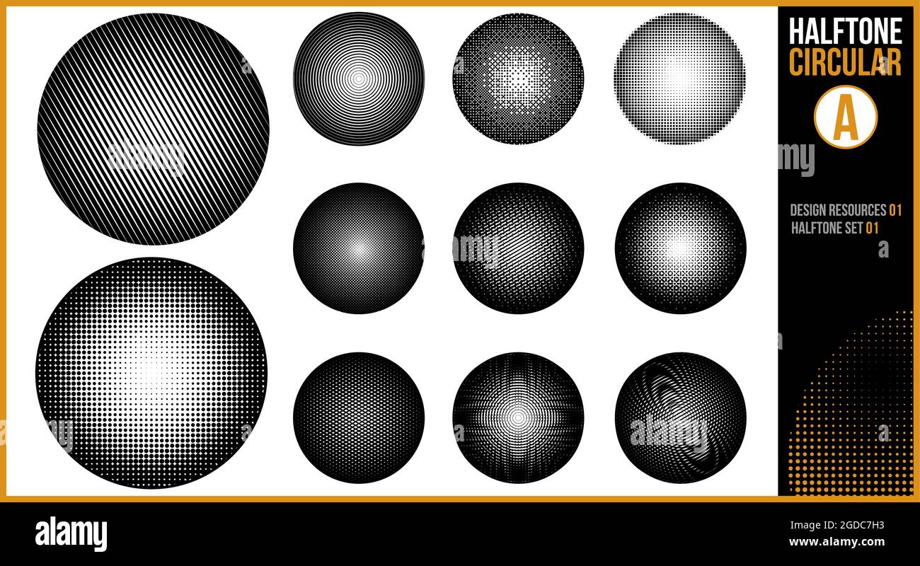 Set of halftones in a circular shape Stock Vector Image & Art - Alamy