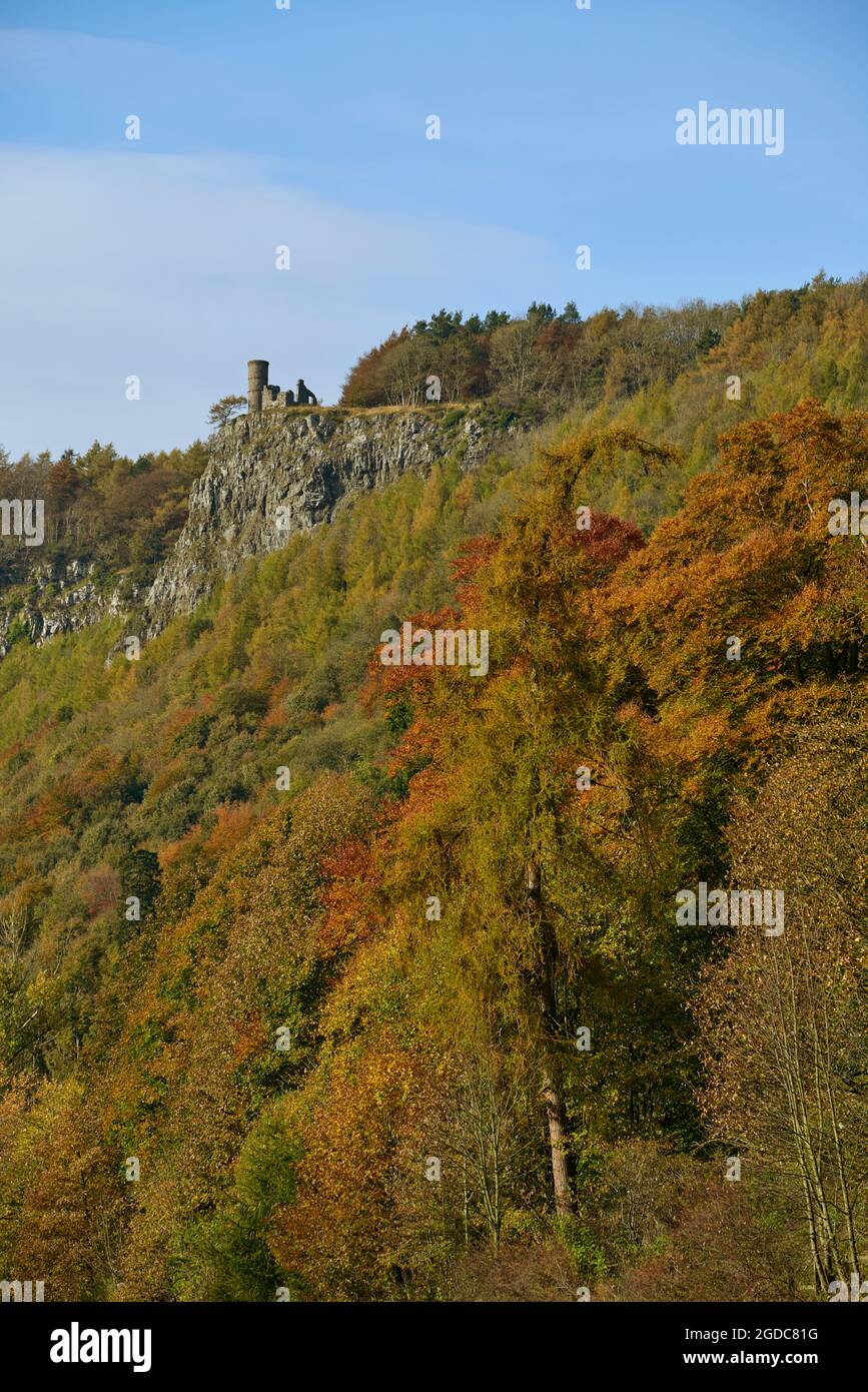 Kinnoull Hill Tower is a Victorian folly overlooking the river Tay ...