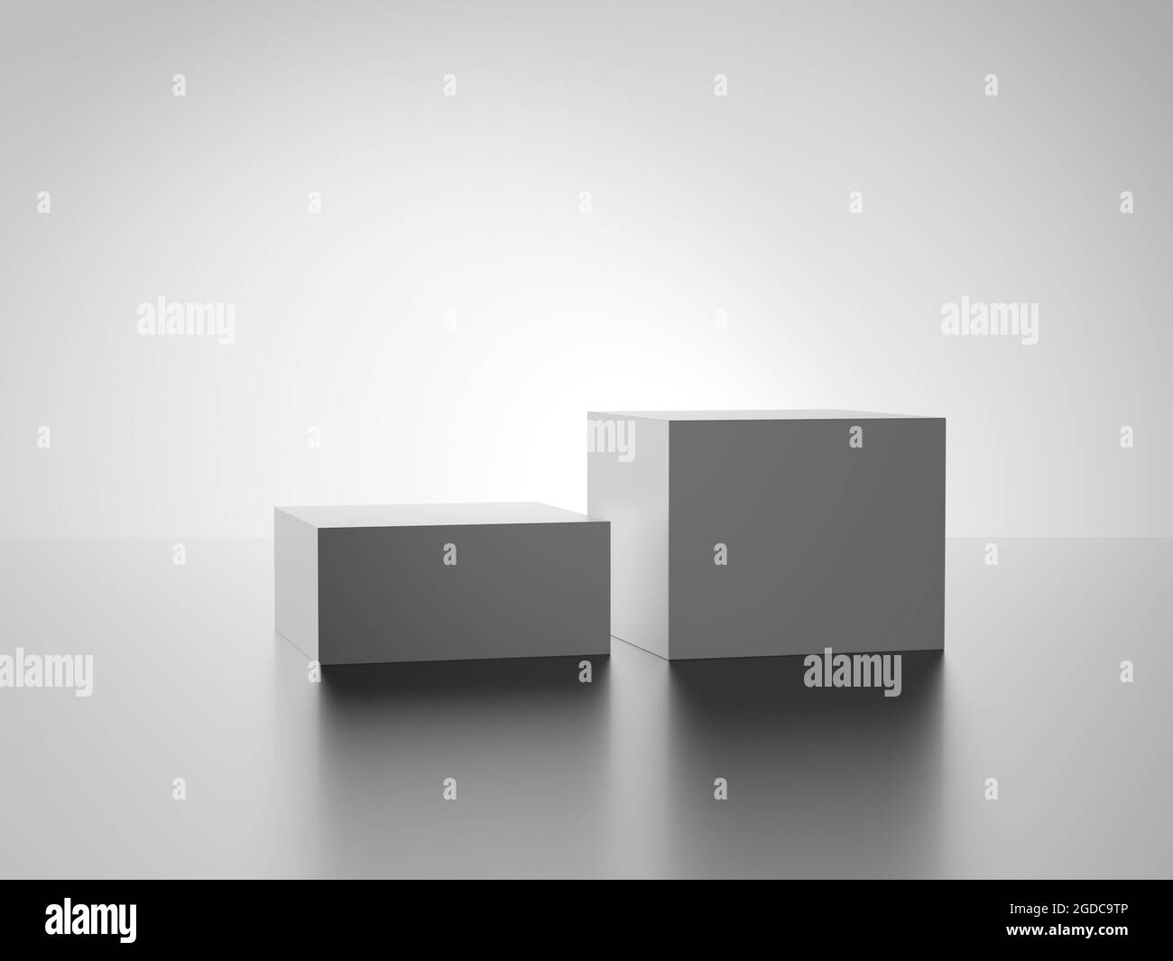 Gray product display. Pedestal showcase. Metallic. 3d illustration ...