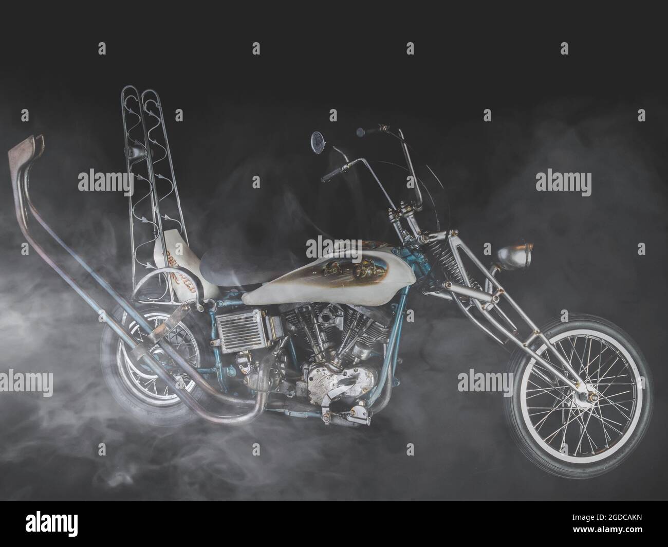 Harley-Davidson chopper, revell scale model, smoke Stock Photo - Alamy