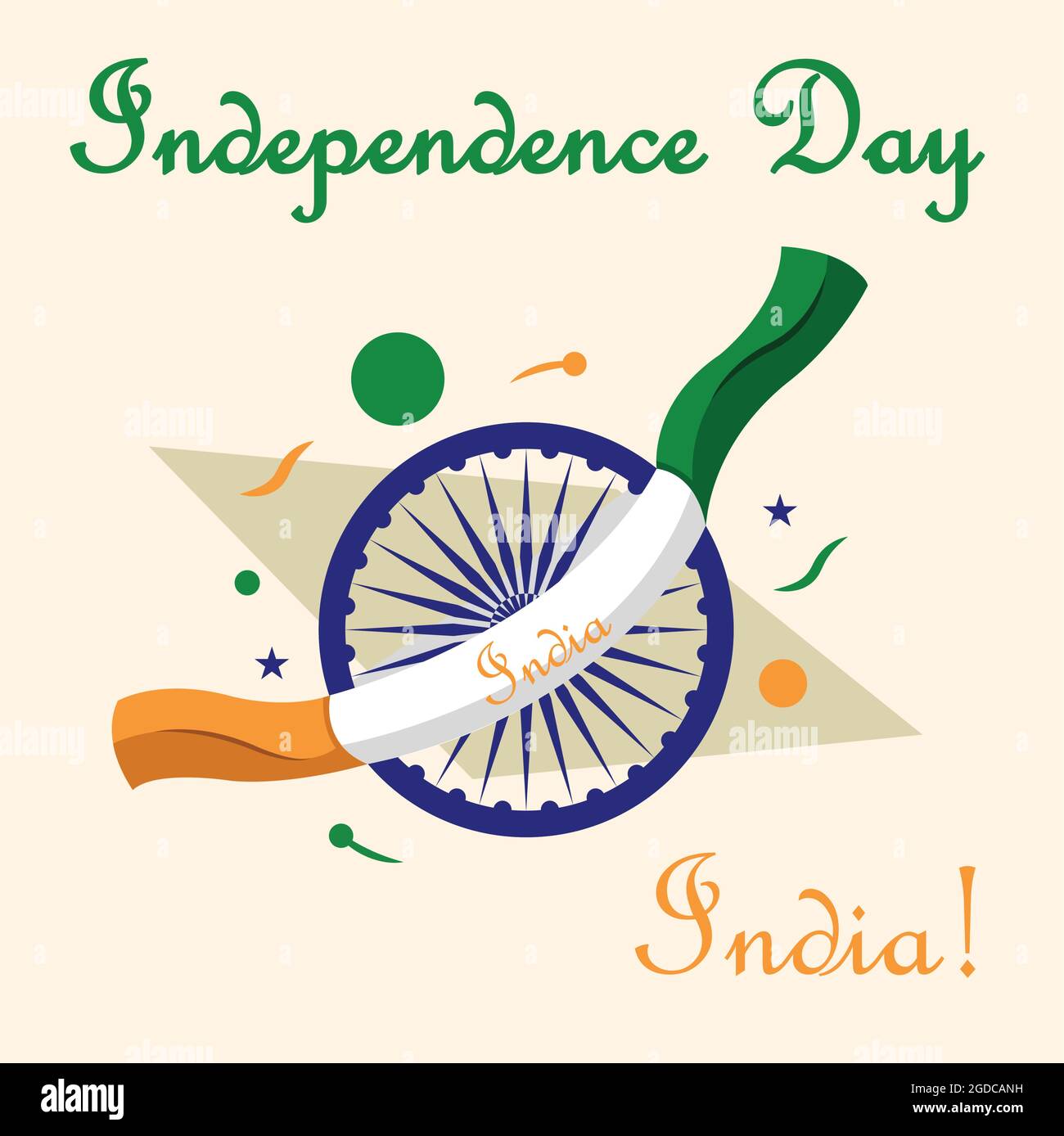 Happy India independence day poster with a chakra symbol Vector Stock ...