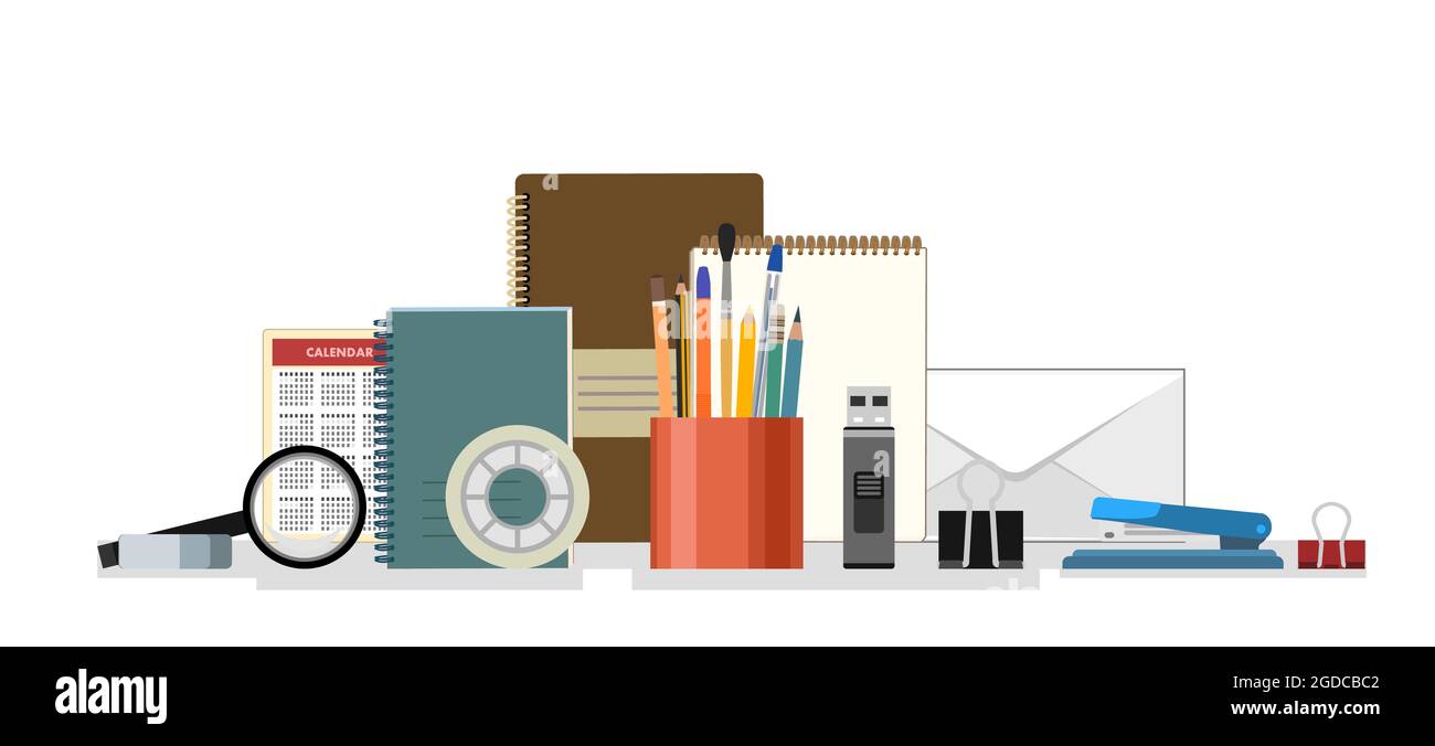 Stationery. Goods for office, school and creativity. Isolated object on ...