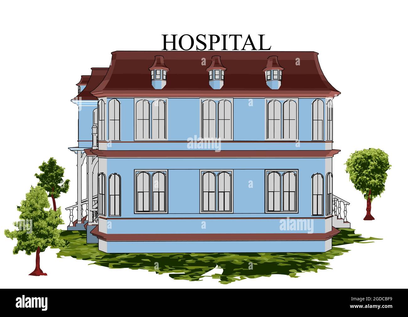 hospital building isolated on white background Stock Vector Image & Art ...