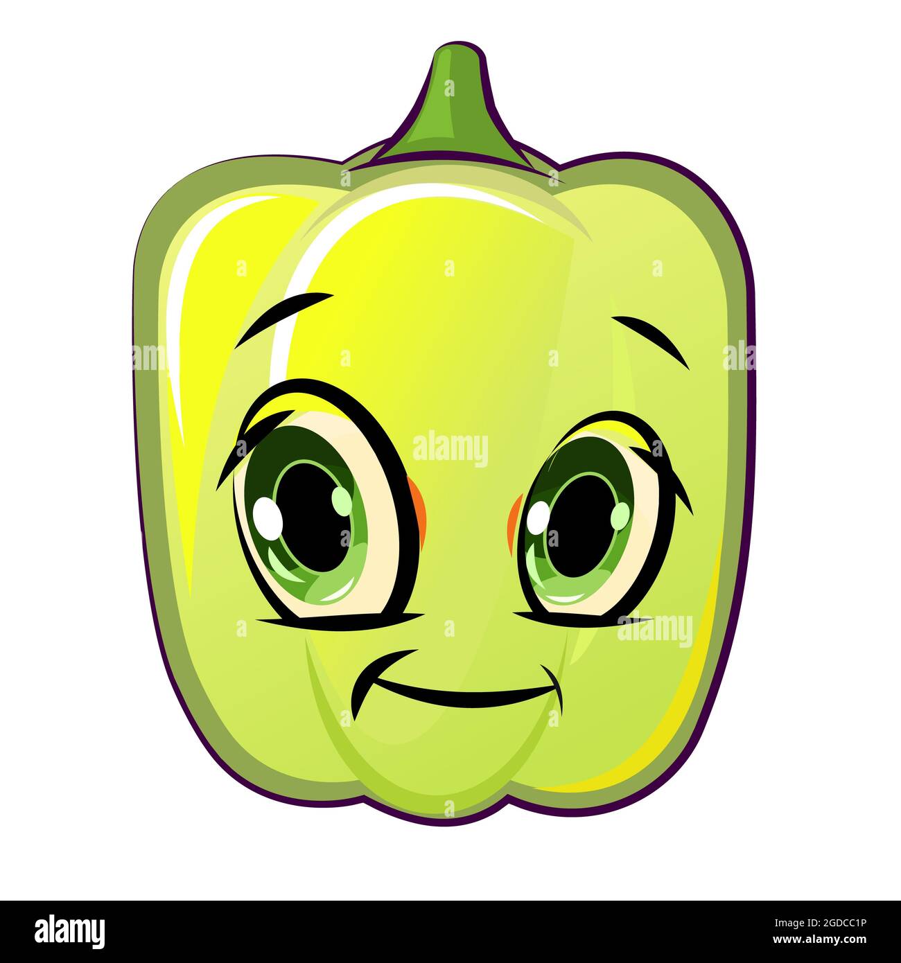Bell pepper cheerful smile. Juicy red vegetable with a muzzle. Cartoon ...