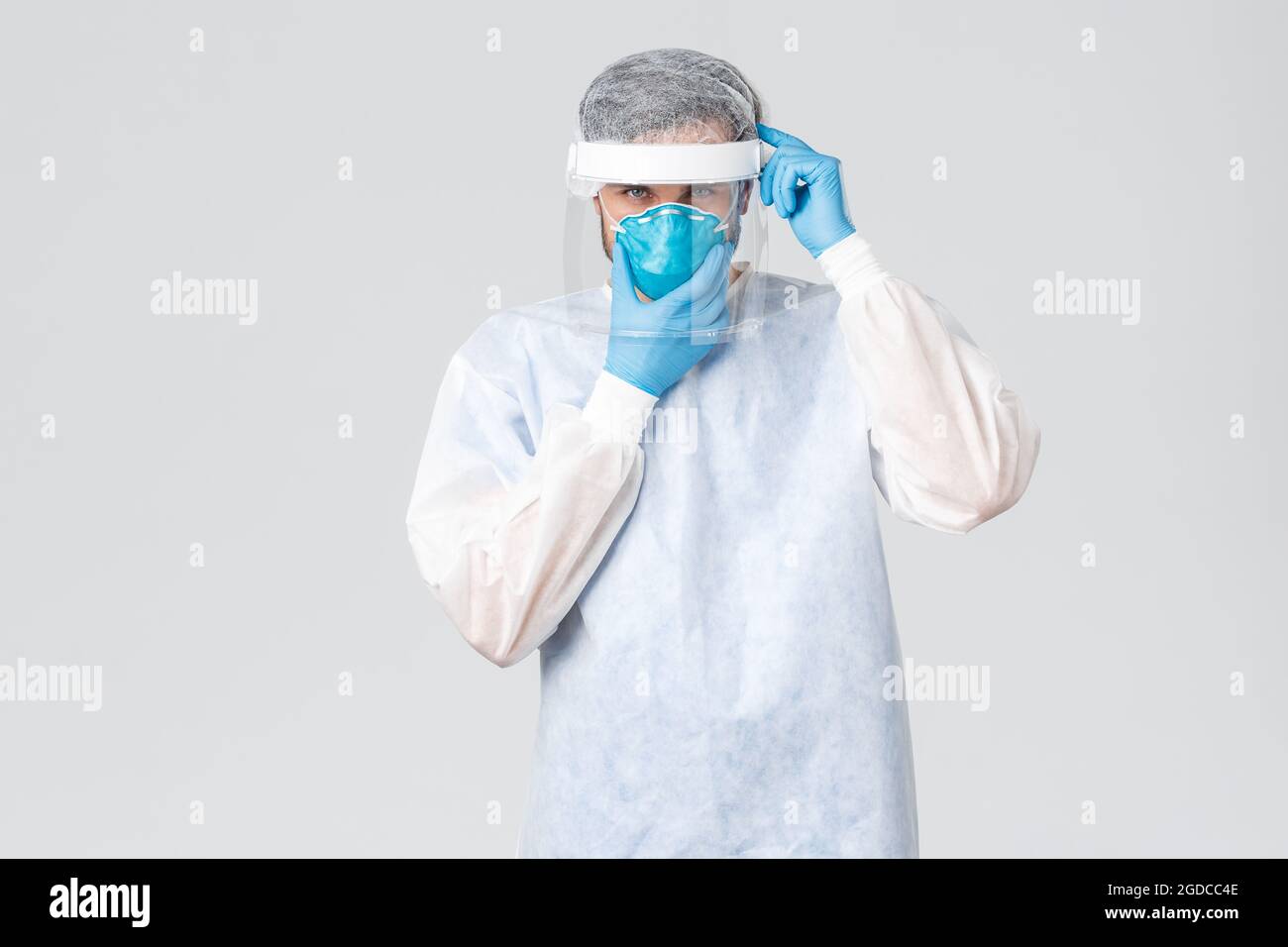 Covid-19, pandemic, healthcare workers fighting virus outbreak. Doctor ...