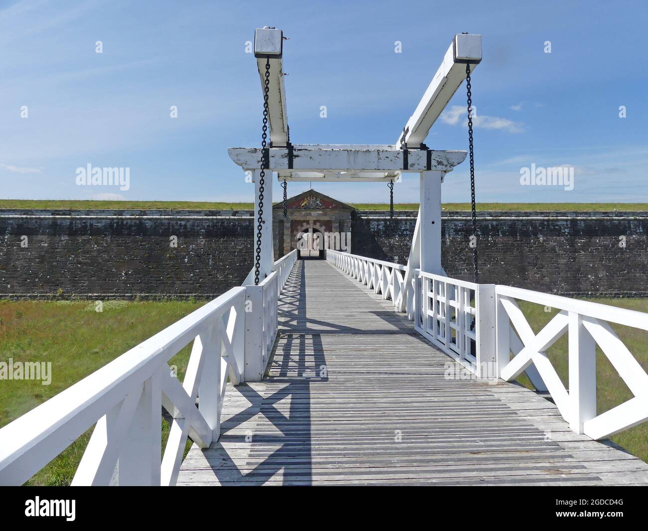 FORT GEORGE 18th century fortress near Ardersier, Scotland. Drawbridge ...