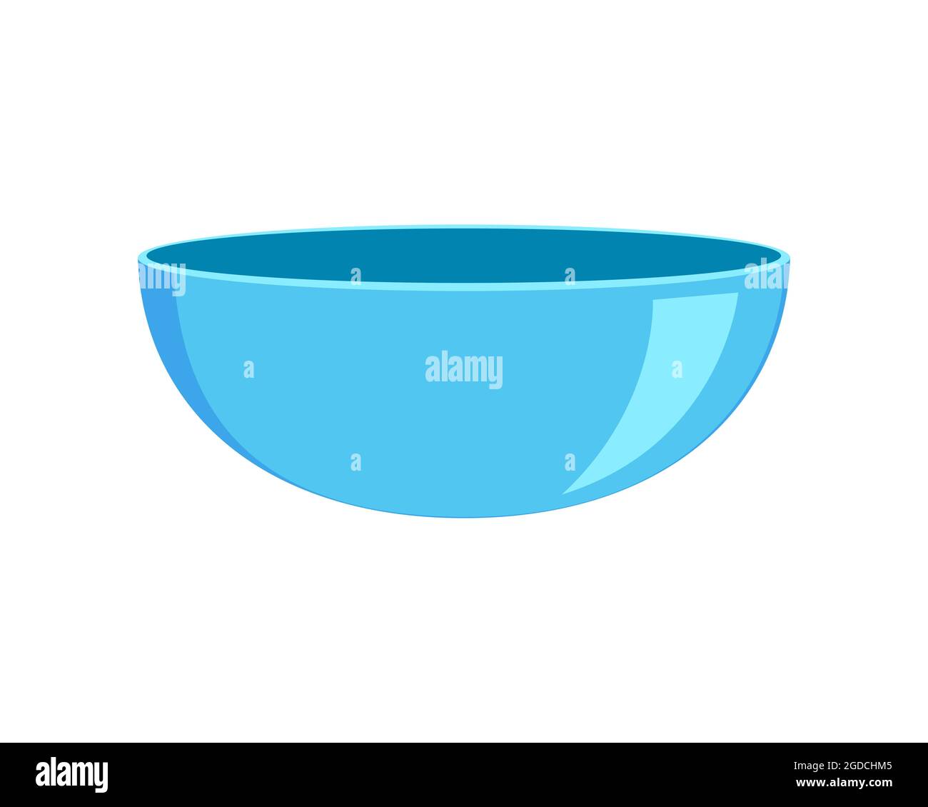 Empty blue plastic or ceramic bowl. Clean dishware for breakfast or ...